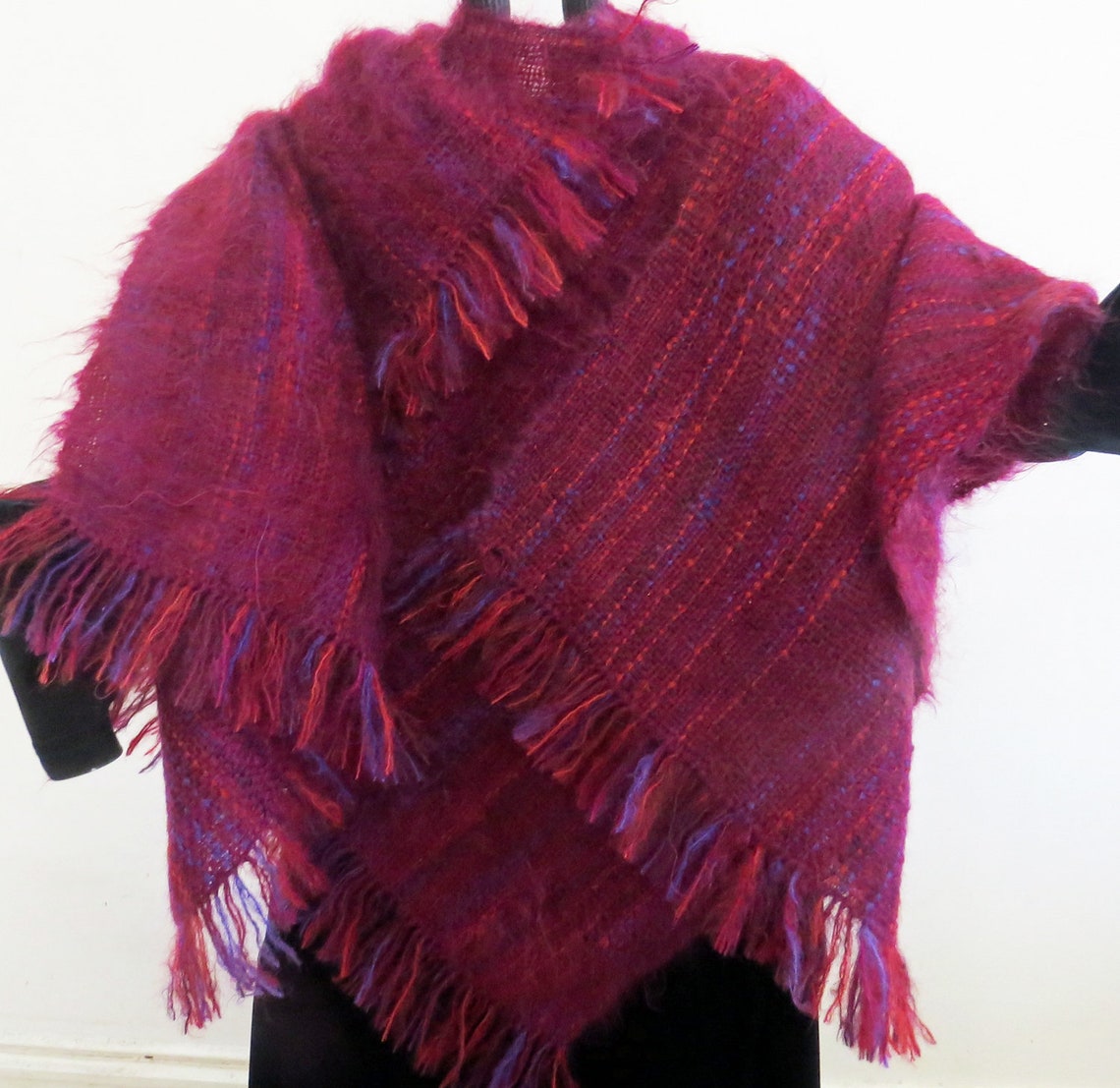 RUANA Handwoven Mohair in Ruby With Touches of Sapphire. Like - Etsy