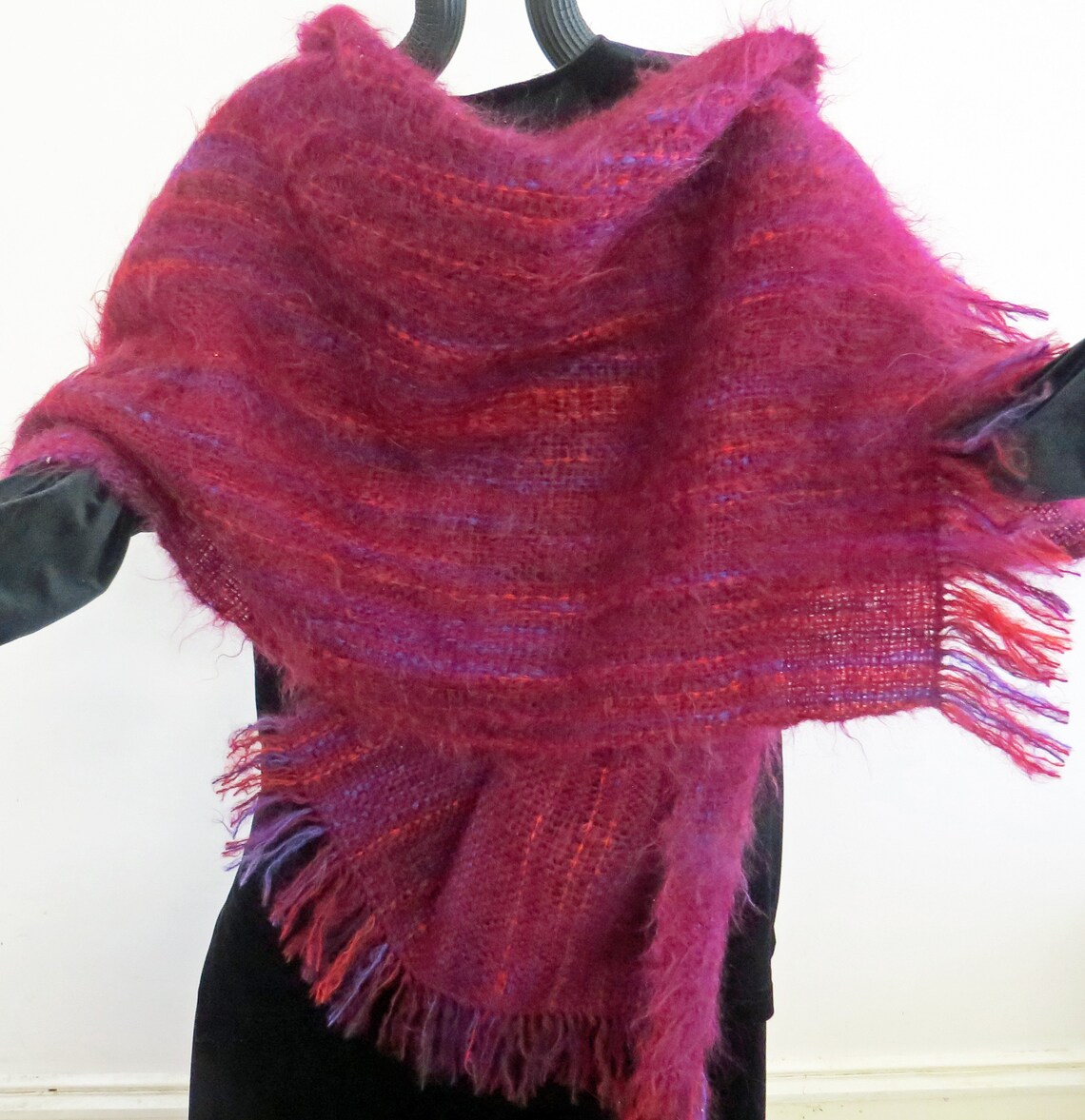RUANA Handwoven Mohair in Ruby With Touches of Sapphire. Like - Etsy