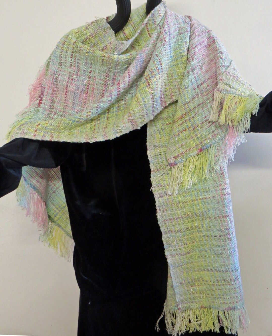 Ruana, Handmade and Handwoven, Woven With Ribbons. Pastels. Elegant and ...