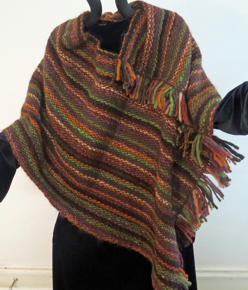 PONCHO, Handwoven, Toasty Warm and Very Soft, Brown, Rust With a Touch ...