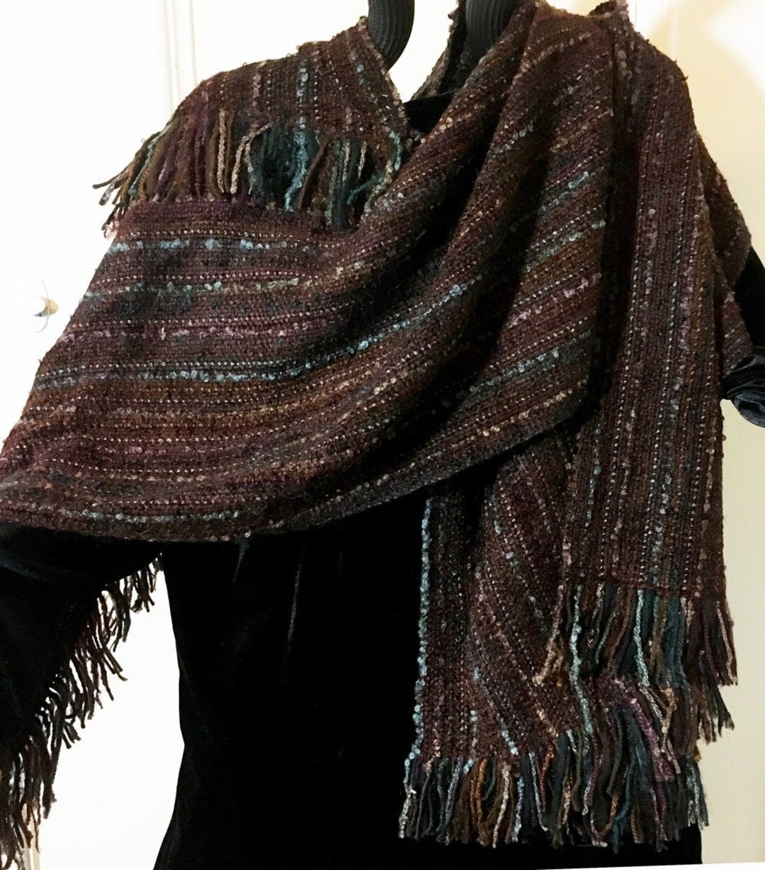 RUANA. Triangular. Handwoven, Hand Dyed Yarns in Shades of Brown. Soft ...
