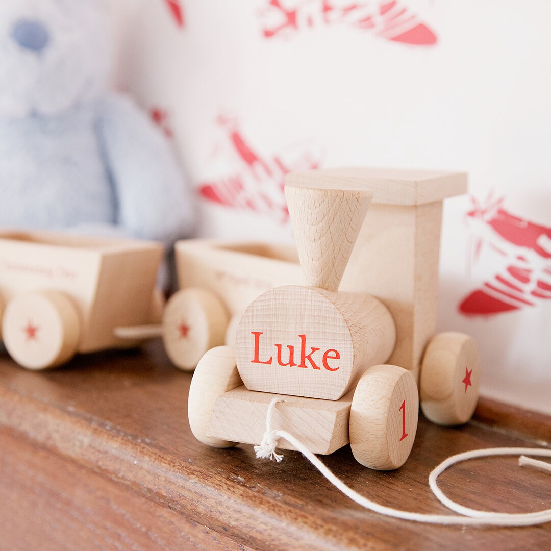 Personalised Birthday Wooden Train Set - Etsy
