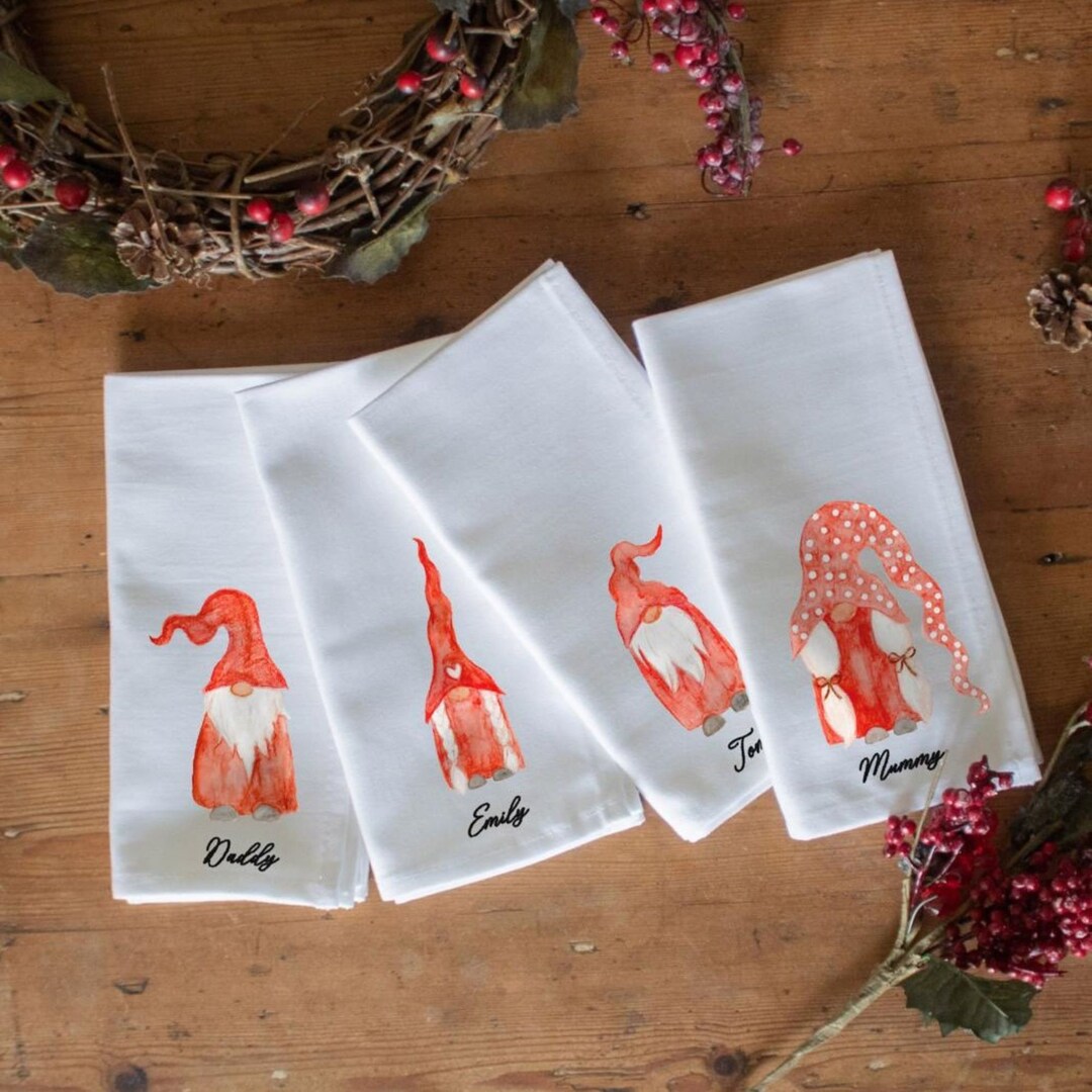 Personalised Christmas Gonk Family Napkins Tableware - Etsy