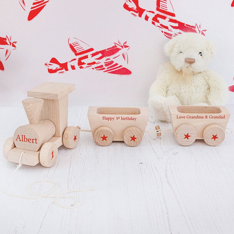 Personalised Birthday Wooden Train Set - Etsy