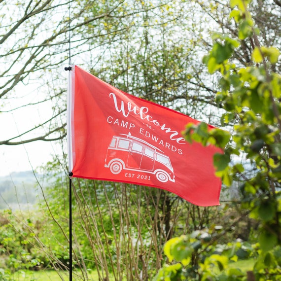 Personalised Van Camping Flag Adventure Gift Travel | Etsy