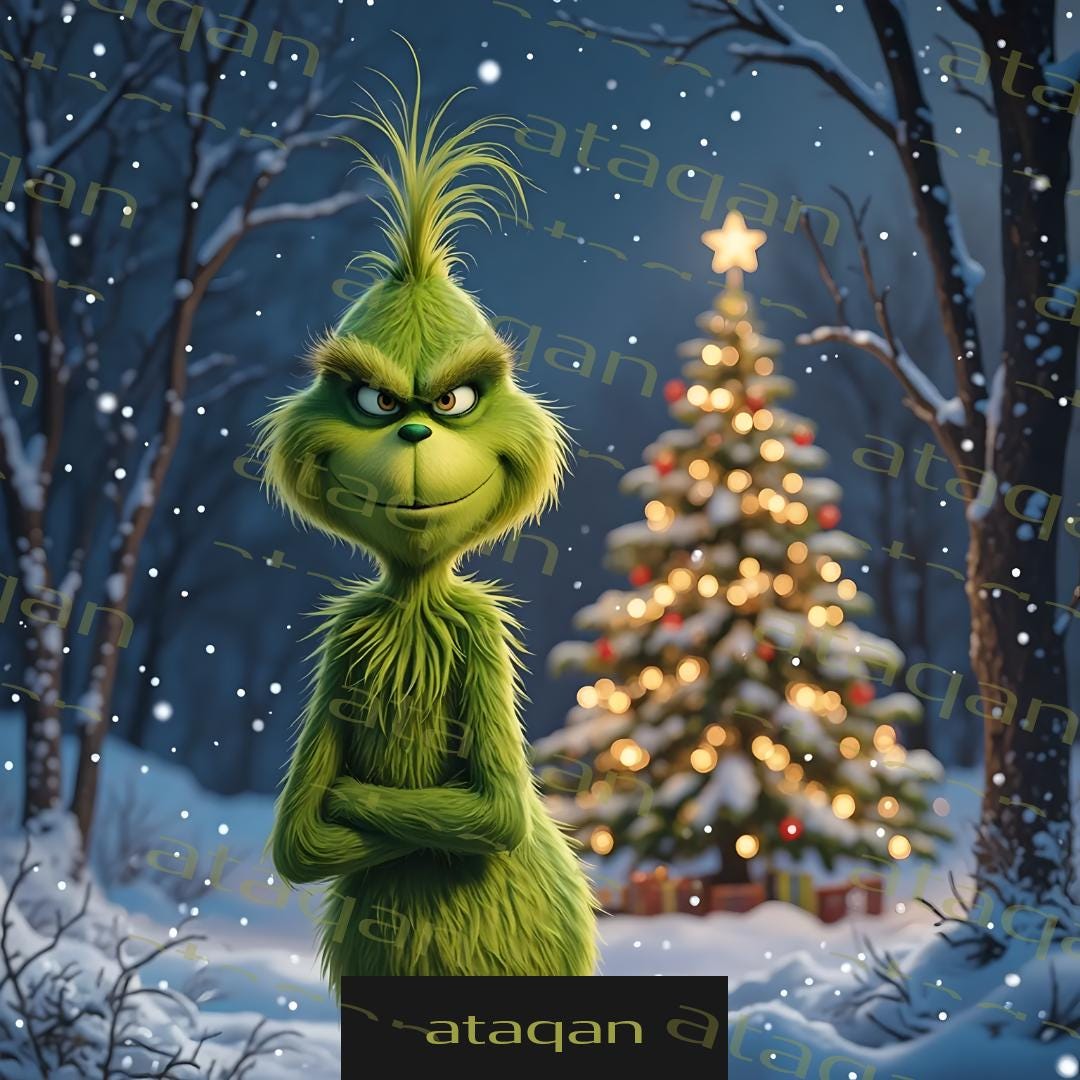 Charming Grinch Background Duo Cute Grinch Christmas Overlay ...