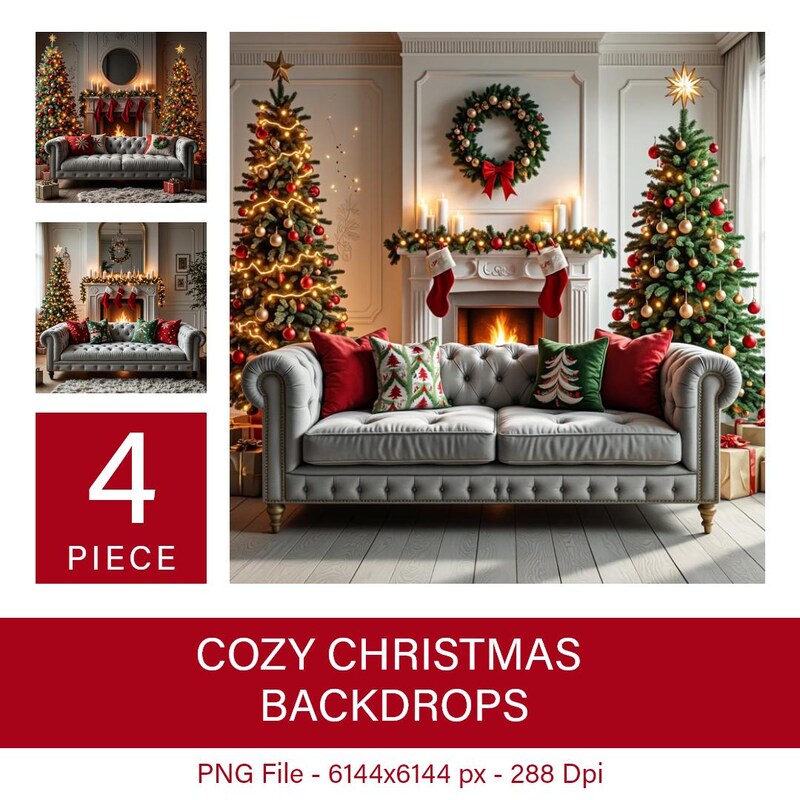 Christmas Digital Backdrop - Etsy