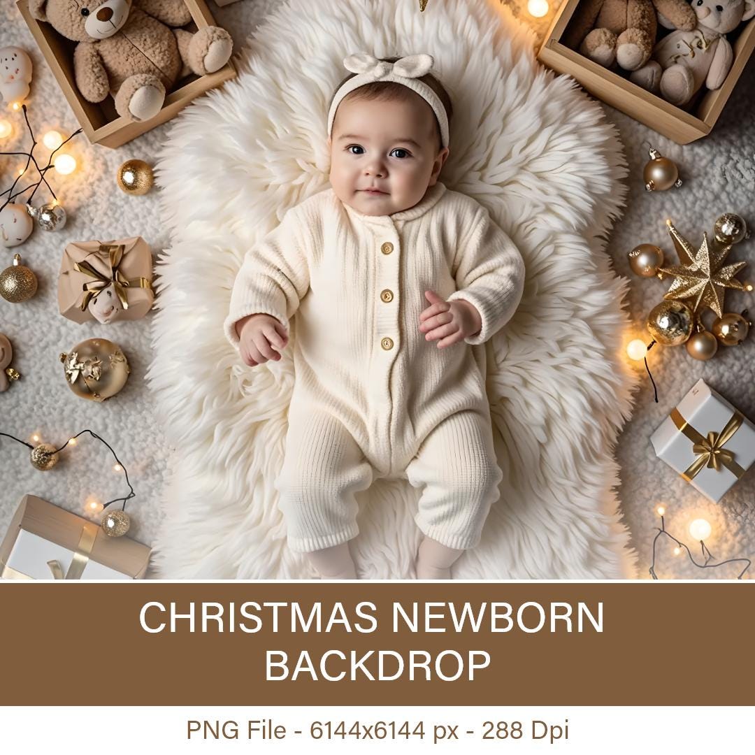 Christmas Newborn Digital Backdrop Cozy Winter Scene for Baby Portraits ...