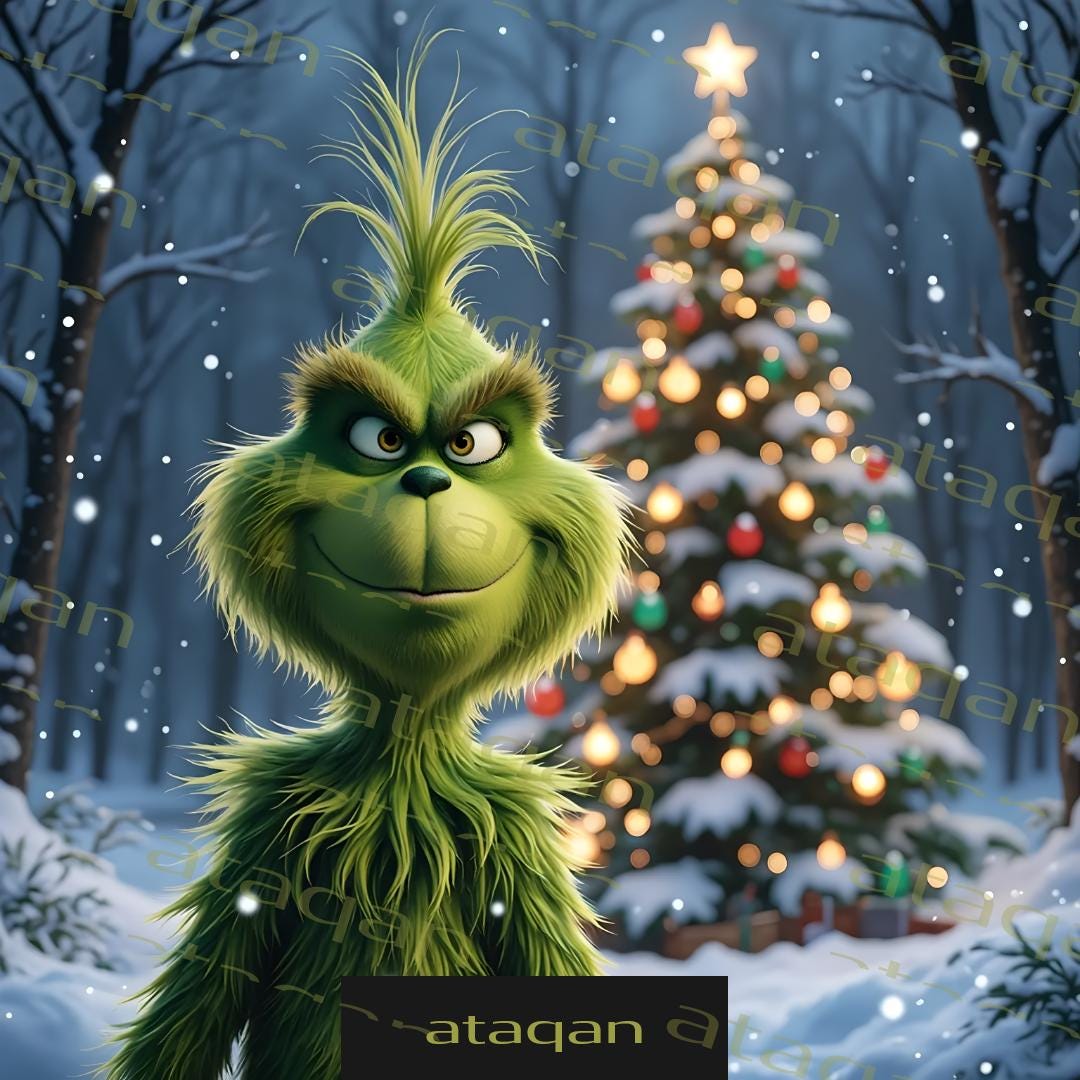 Charming Grinch Background Duo | Cute Grinch Christmas Overlay ...