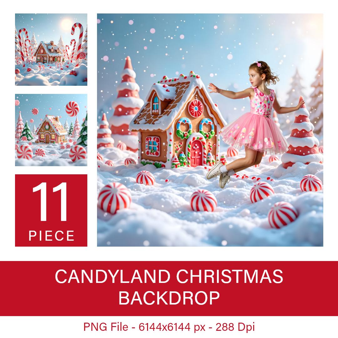 11 Candyland Christmas Digital Backgrounds - Magical Christmas Backdrop ...