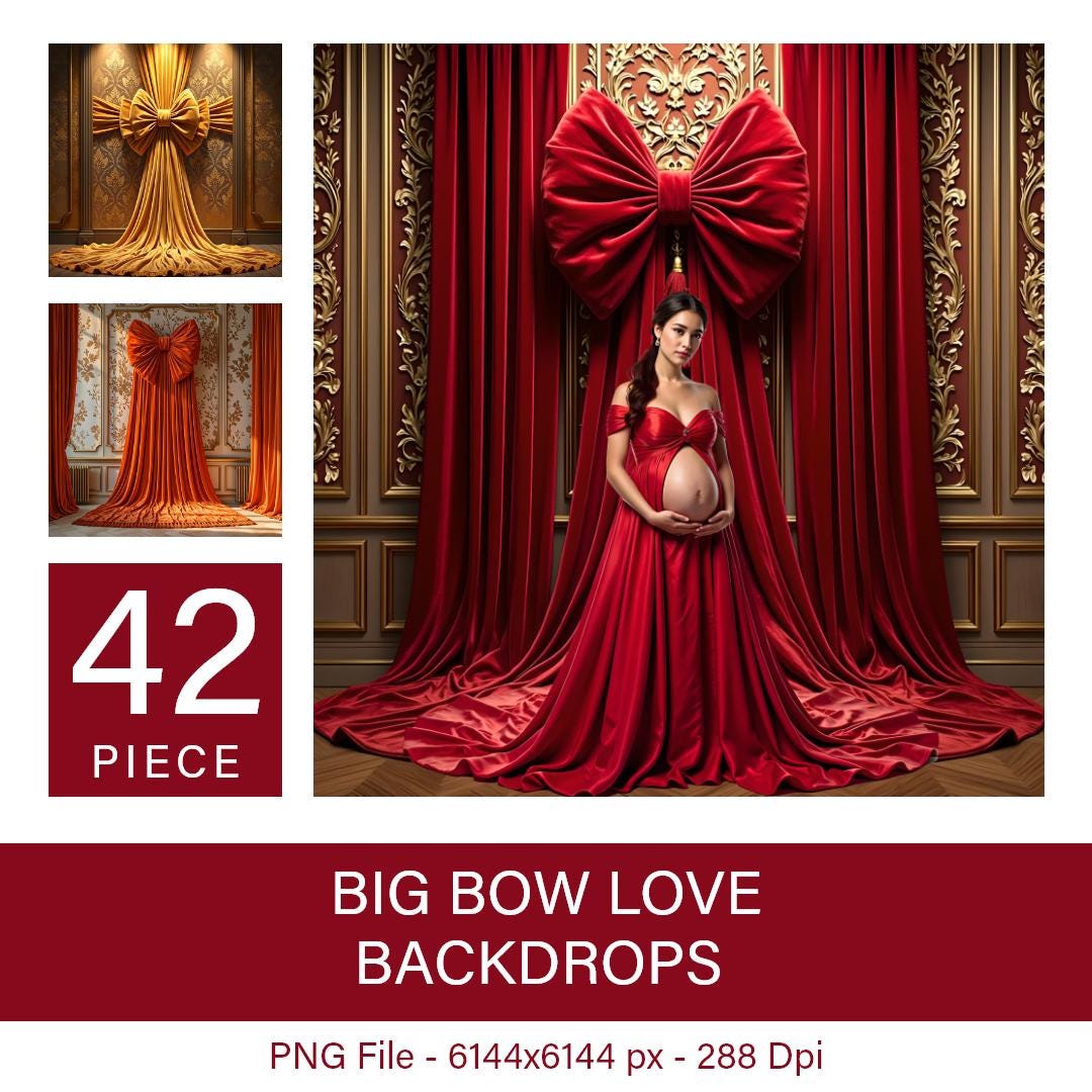 42 Unique Color Tones Bow Backdrop Overlays Elegant Maternity Photo ...