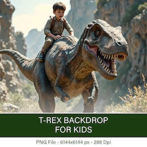 Dinosaur Digital Background Realistic T-rex Chasing in a Sunny Forest ...