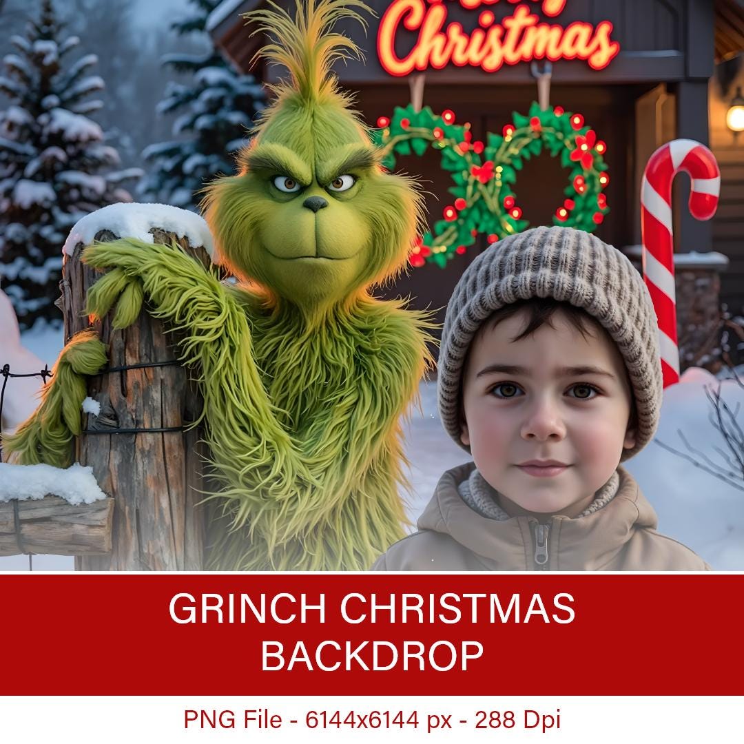 GRINCH Christmas Backdrop | Holiday Photo Background | Whimsical ...