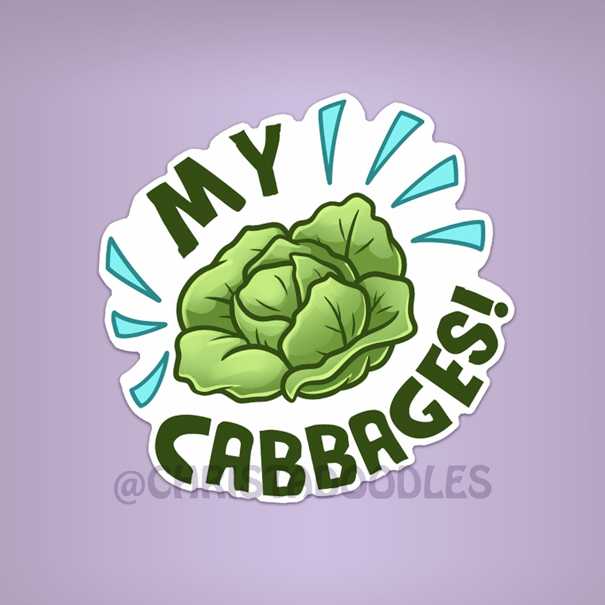My Cabbages Sticker ~ Waterproof Vinyl Sticker for Laptop, Vehicle ...