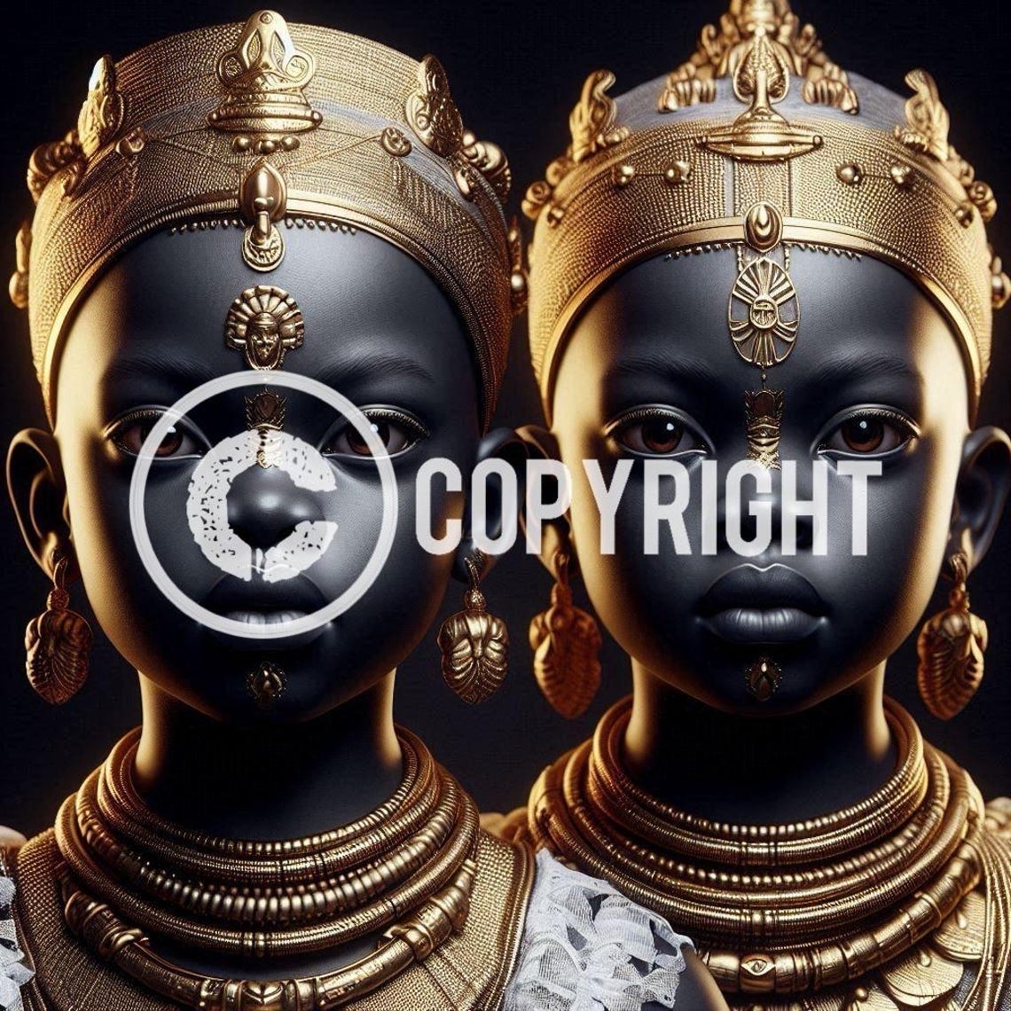 Orisha Ibeji of Twins Yoruba African Art Painting Ifa Santeria Cadomble ...