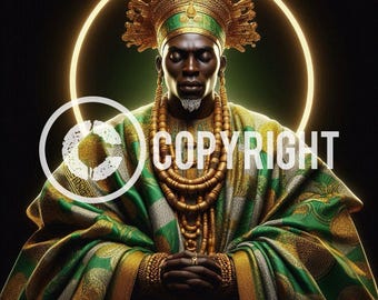 Orisha Ogun God of War, Technology & Iron Yoruba African Art Painting ...