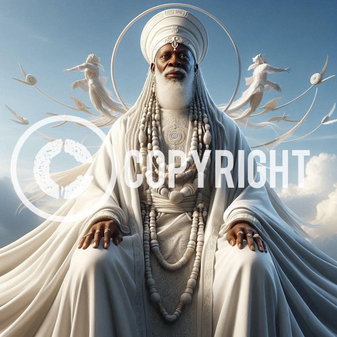 Orisha Obatala of Wisdom and Divination Yoruba African Art Painting Ifa ...