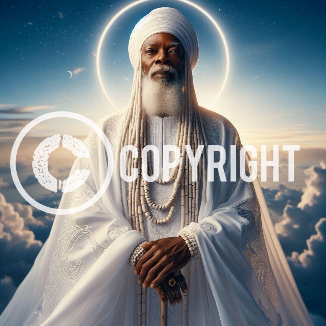 Orisha Obatala of Wisdom and Divination Yoruba African Art Painting Ifa ...