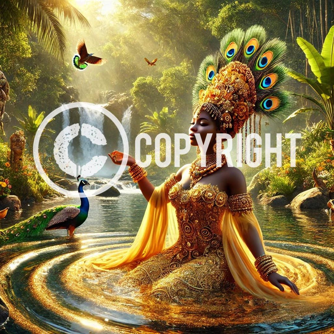 Orisha Oshun Godess of Love & the River Yoruba African Art Painting Ifa ...