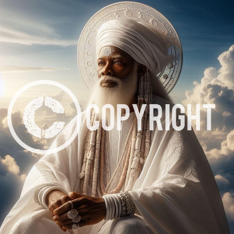 Orisha Obatala of Wisdom and Divination Yoruba African Art Painting Ifa ...