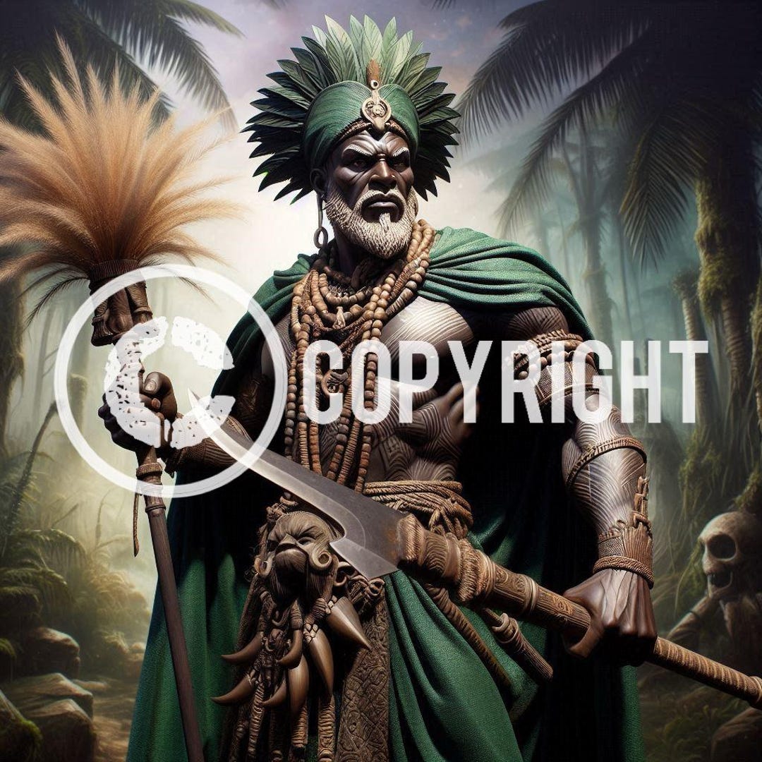 Orisha Ogun God of War, Technology & Iron Yoruba African Art Painting ...