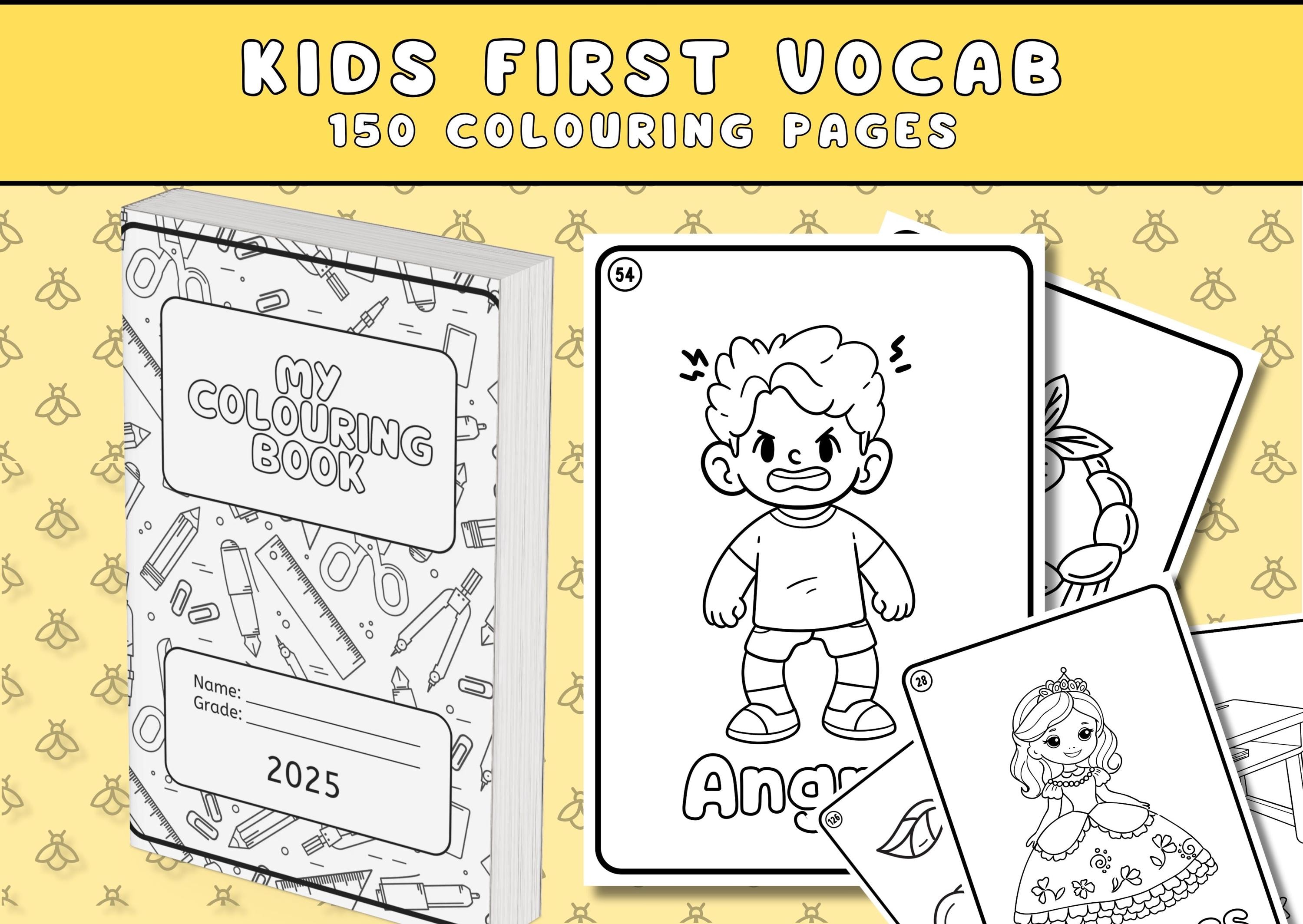 Printable Coloring Pages With Vocabulary for Kids Preschoolers Coloring ...