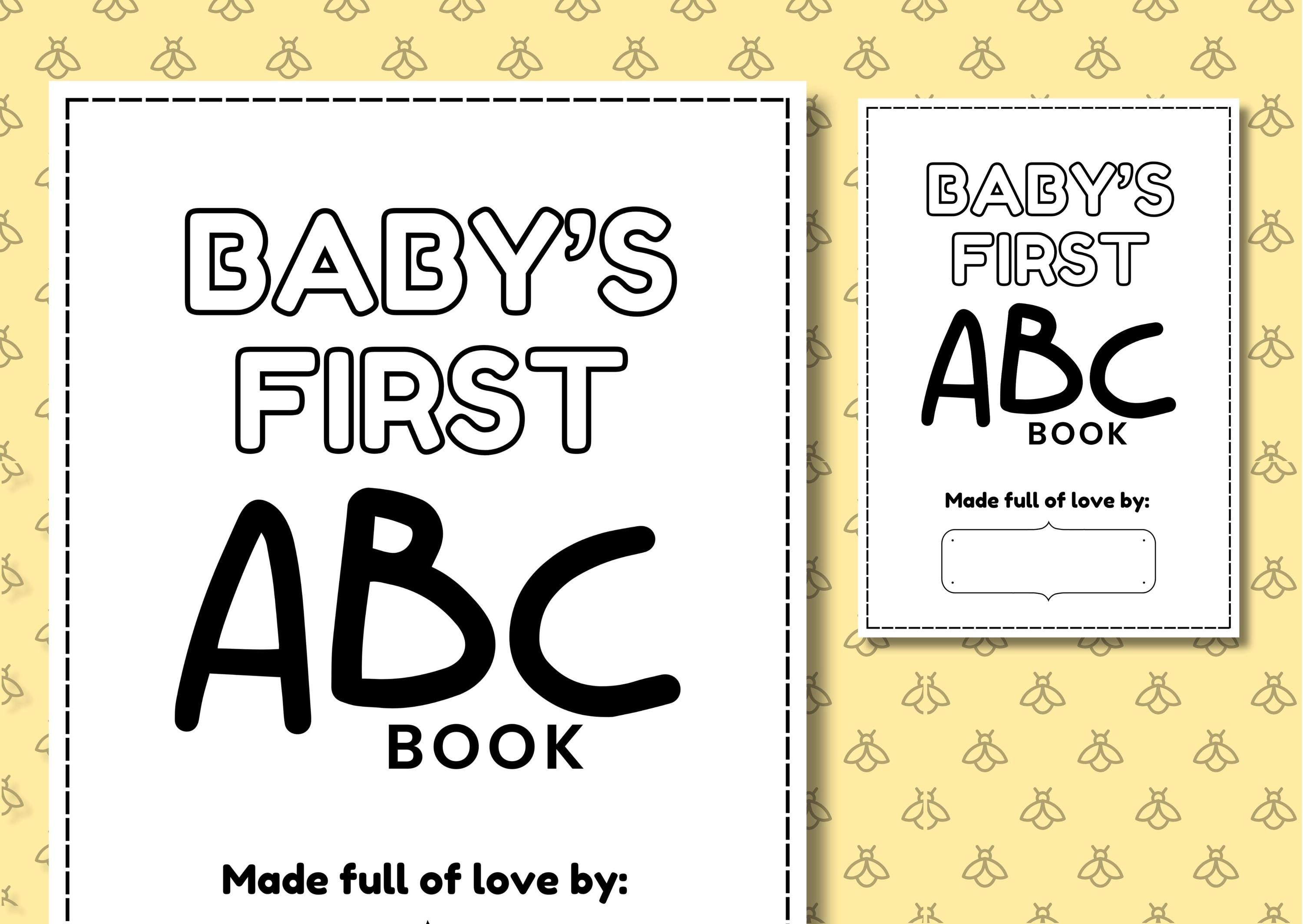 ABC Baby Shower Coloring Book, Baby's First ABC Book,animals Theme ...