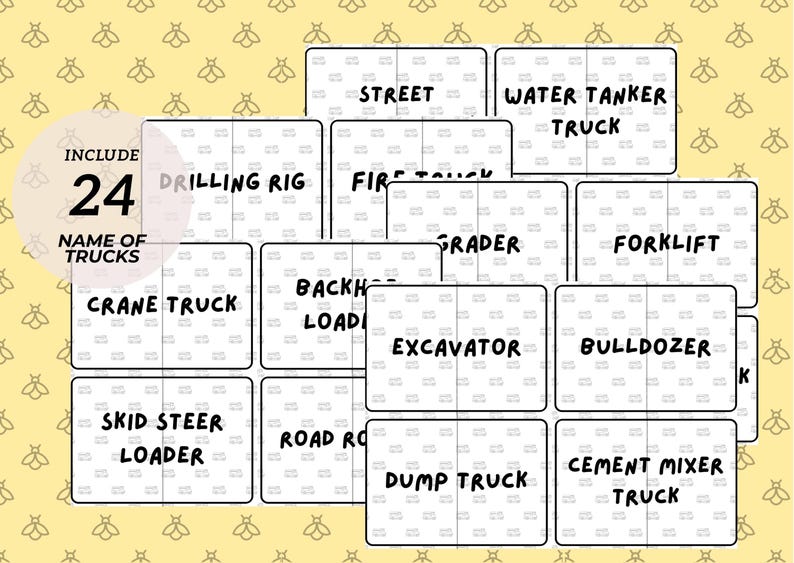 Matching Trucks Activity Printable Fun Transportation Matching Game Fun ...