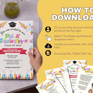 Preschool Graduation Program Template Class of 2025 Pre-k Printable ...