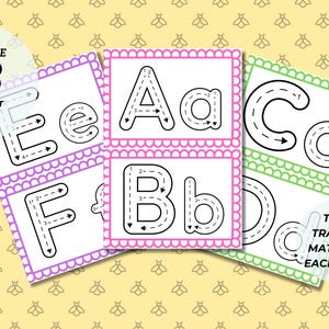 Alphabet Letter ABC Tracing Cards Preschool Homeschool Activity ...