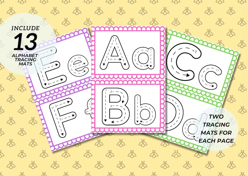 Alphabet Letter ABC Tracing Cards Preschool Homeschool Activity ...