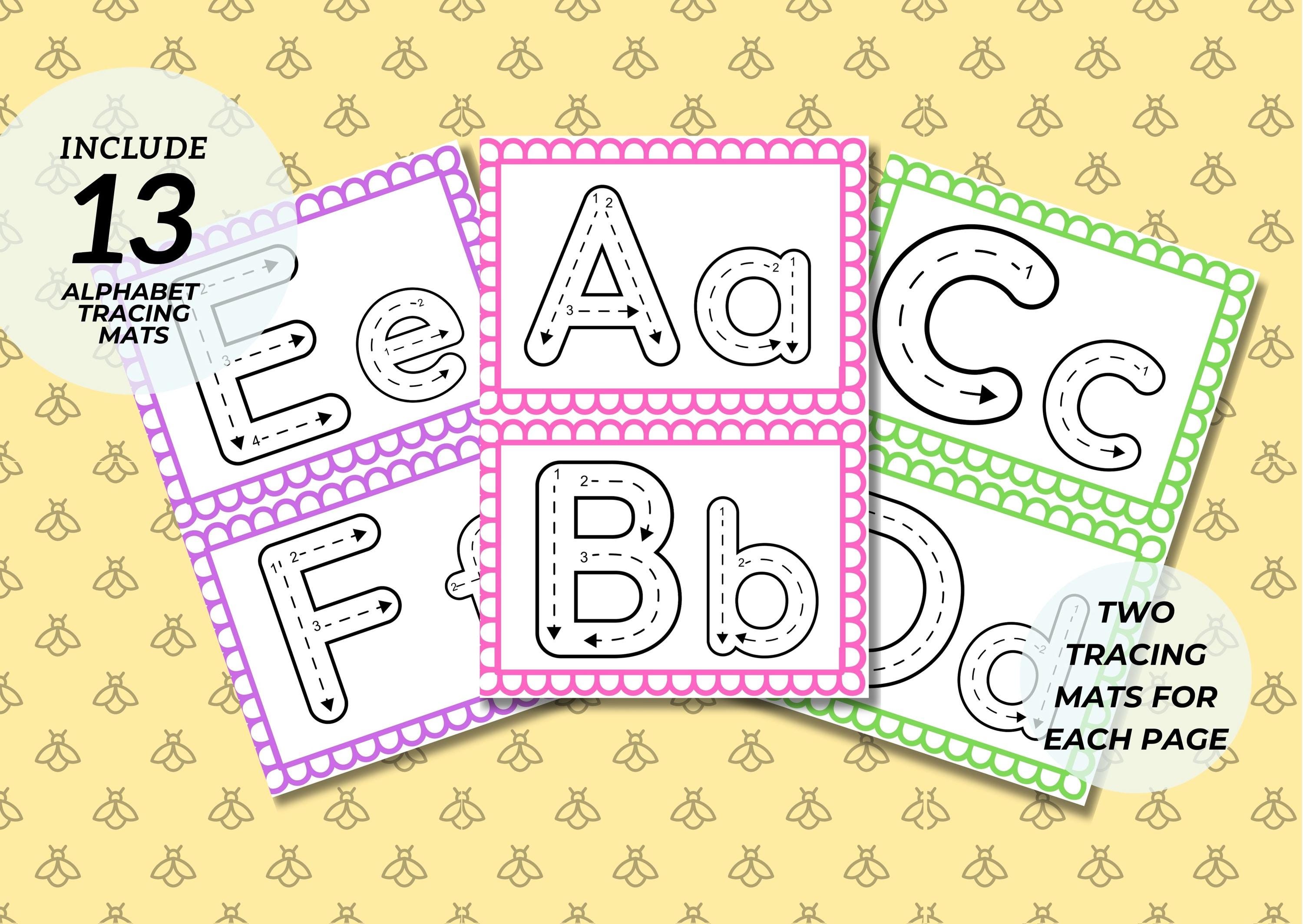 Alphabet Letter ABC Tracing Cards Preschool Homeschool Activity ...