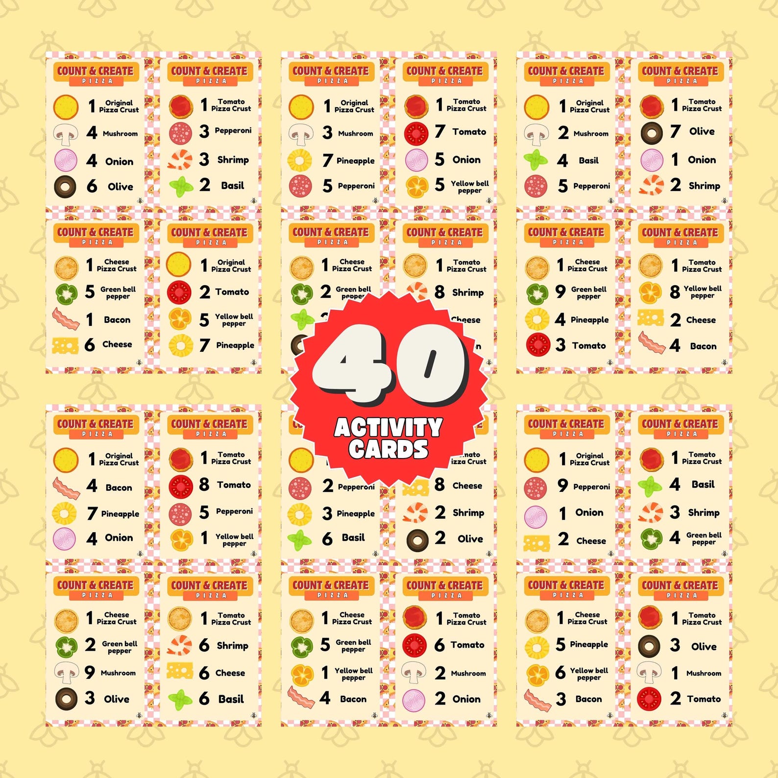 Build A Pizza Recipe for Preschool Maths Play Pretend Activity for Kids ...