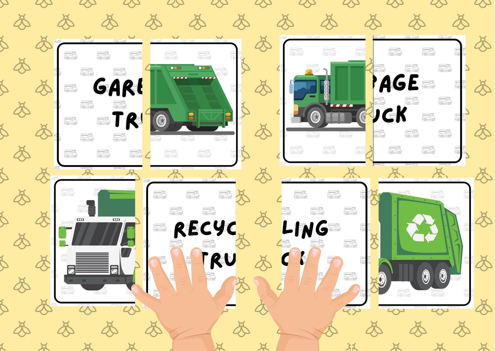 Matching Trucks Activity Printable Fun Transportation Matching Game Fun ...