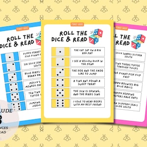 Roll and Read Preschool Sentences Game Kindergarten Reading Fluency ...
