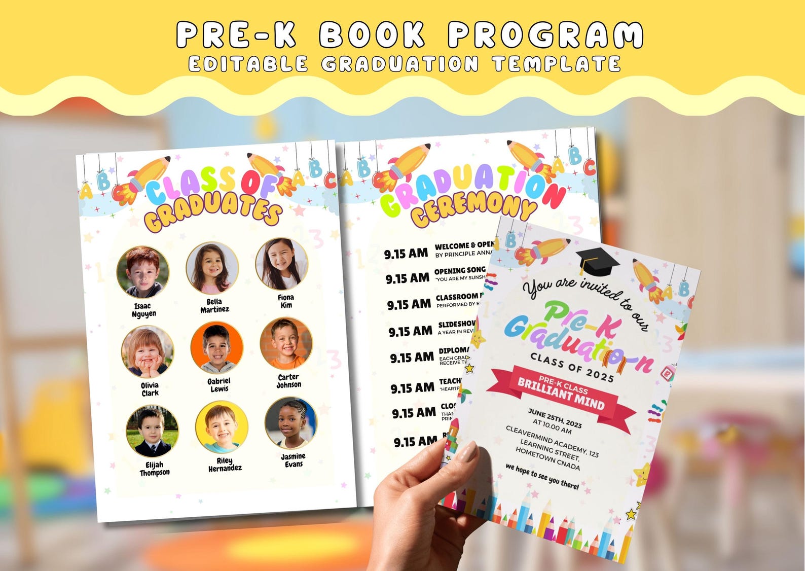 Preschool Graduation Program Template Class of 2025 Pre-k Printable ...