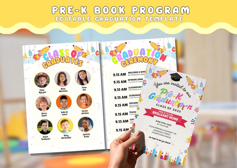 Preschool Graduation Program Template Class of 2025 Pre-k Printable ...