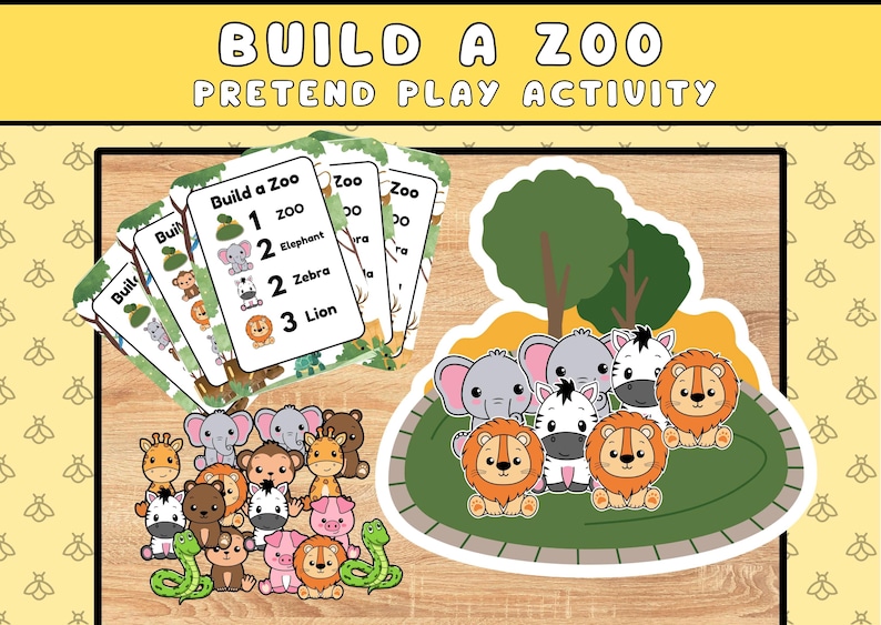 Build A Zoo Pretend Play Preschool Printable Busy Book Kindergarten ...