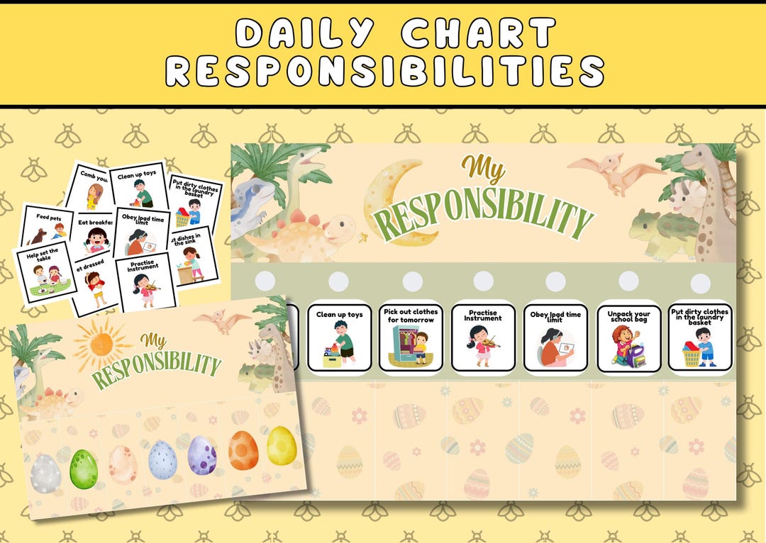 Dinosaur Kids Flip Chart Morning & Evening Theme , Planning Toddler ...