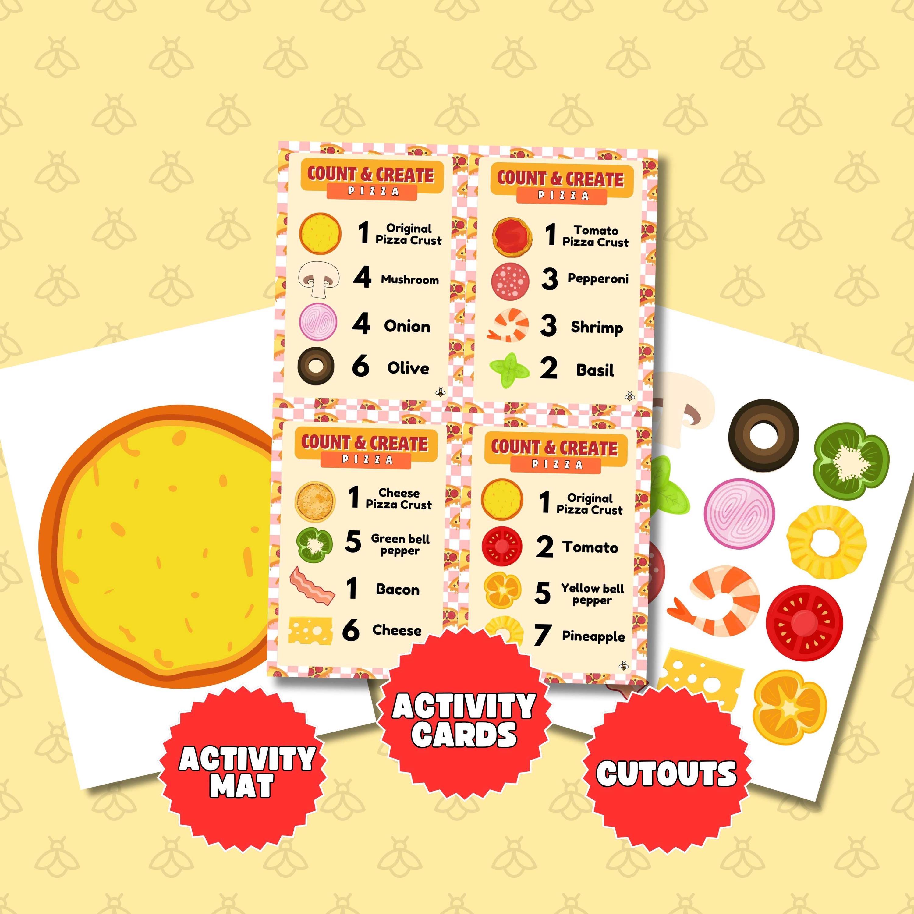 Build A Pizza Recipe for Preschool Maths Play Pretend Activity for Kids ...