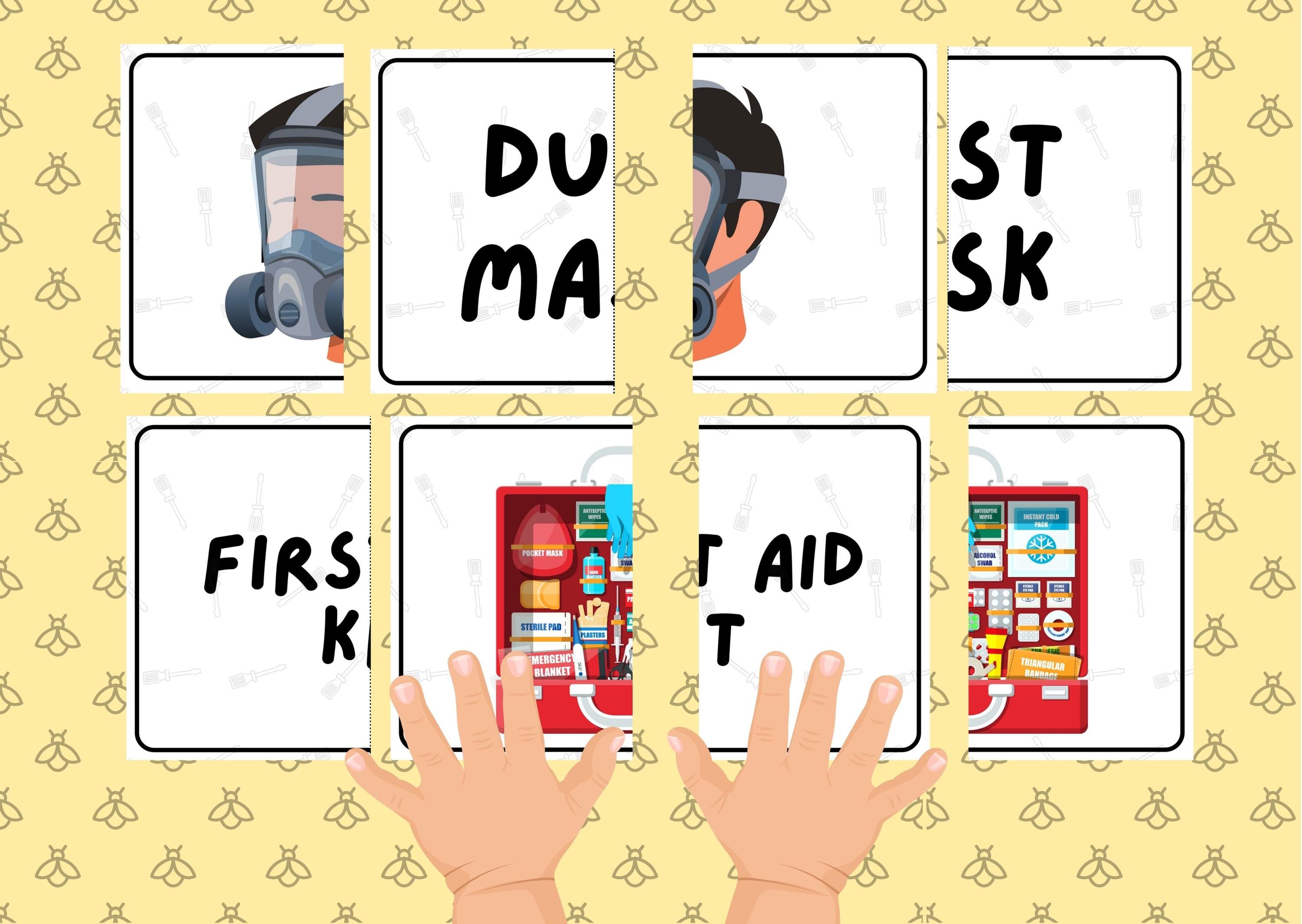 Matching Handyman Tools Activity Fun Construction Matching Game Fun ...