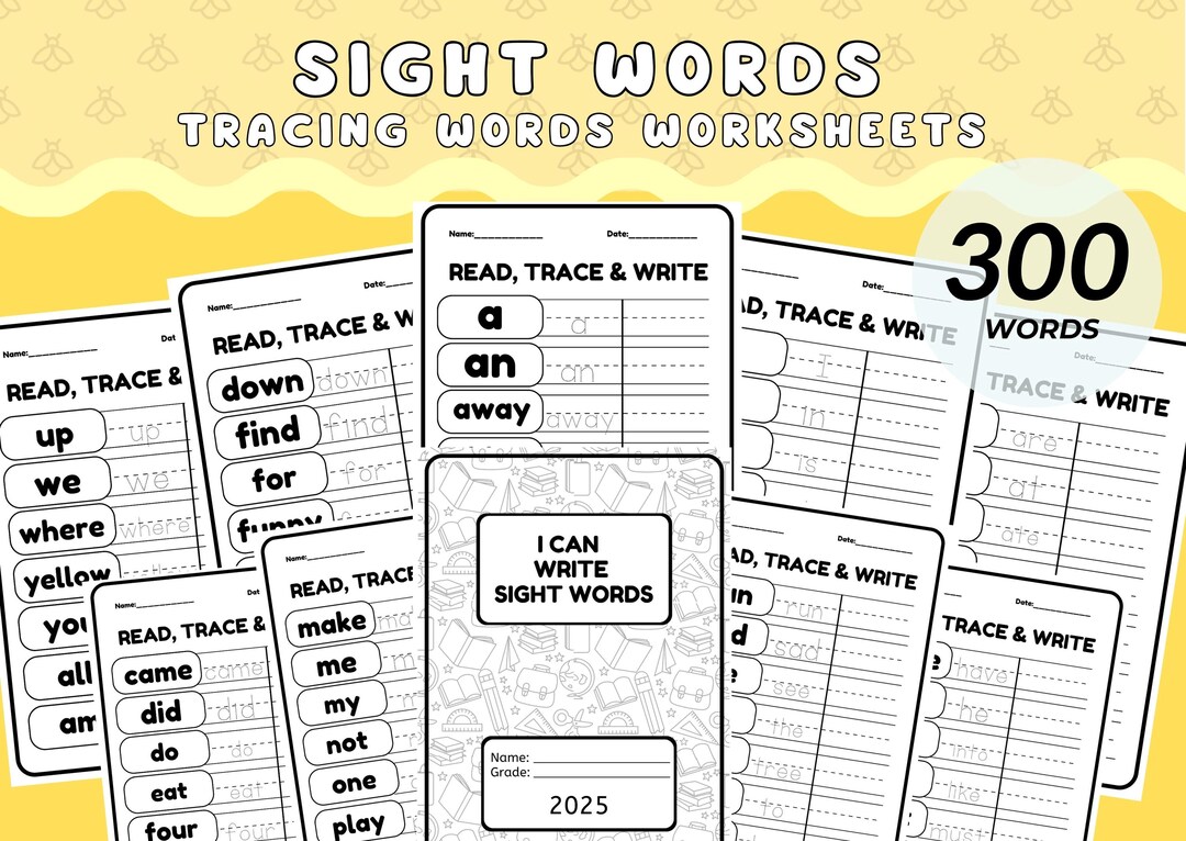 Sight Words Kindergarten Preschool Worksheets Homeschool Activity Pages ...