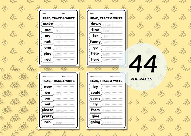 Sight Words Kindergarten Preschool Worksheets Homeschool Activity Pages ...