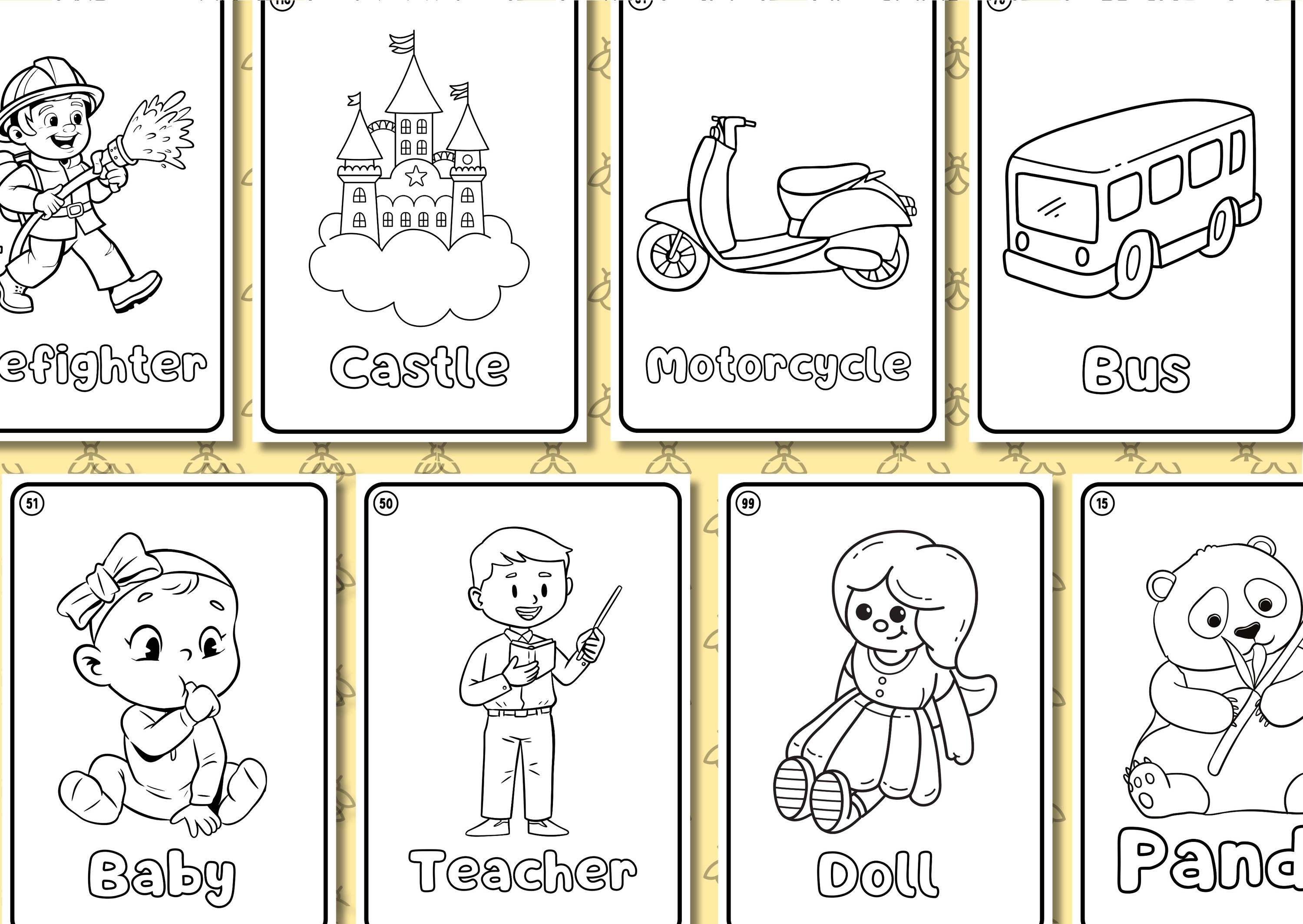 Printable Coloring Pages With Vocabulary for Kids Preschoolers Coloring ...