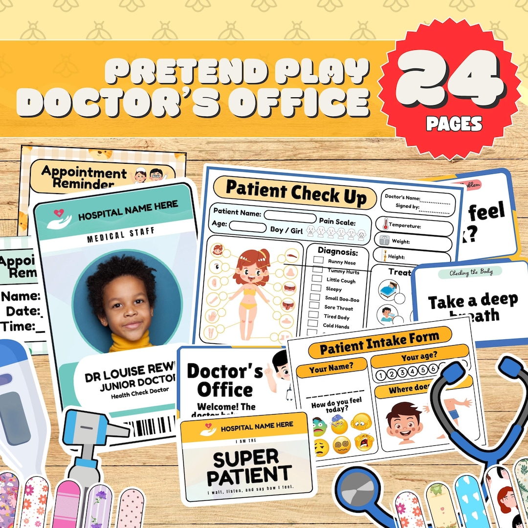 Doctor's Office Pretend Play Preschool Printable Play Book Hospital ...