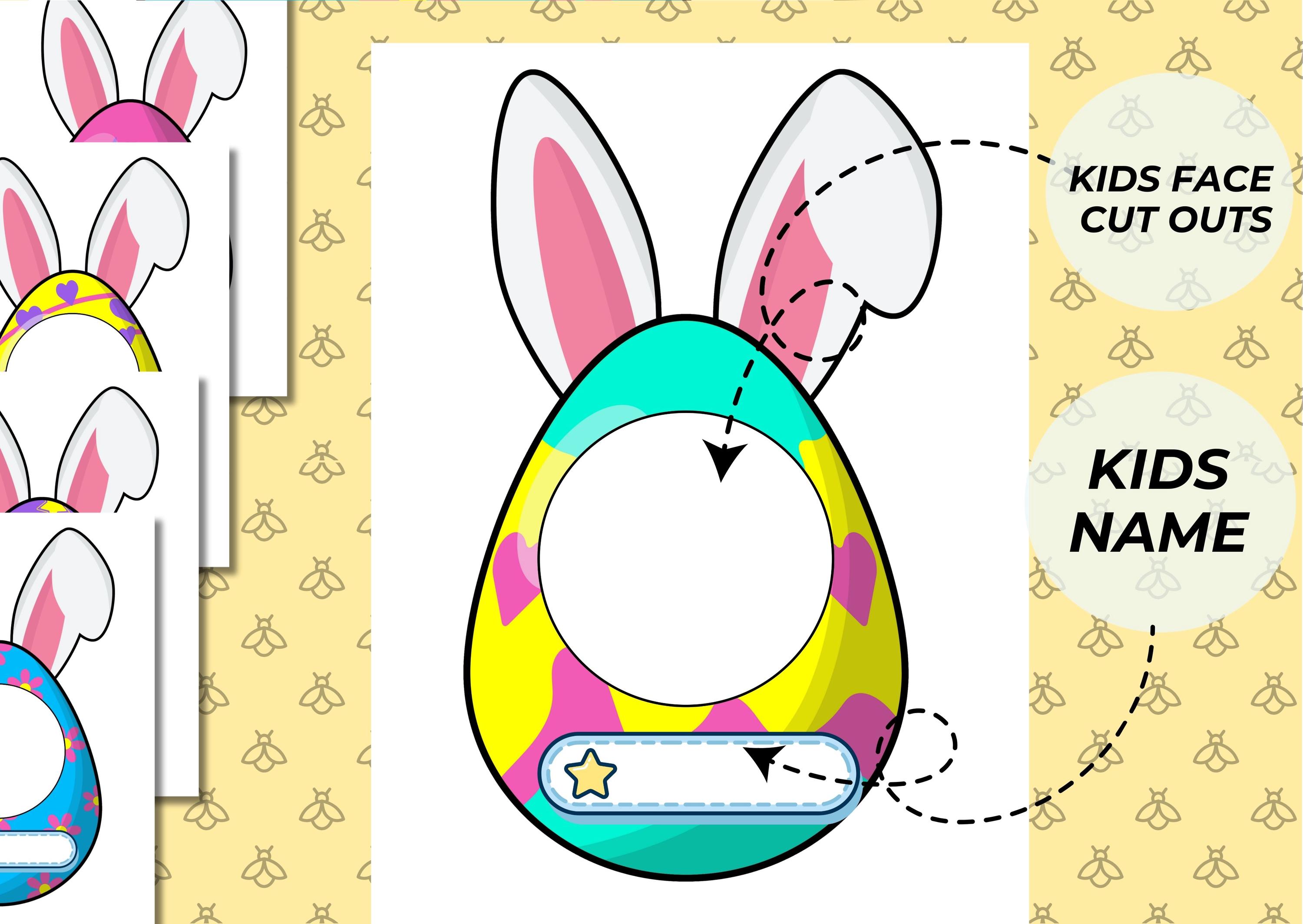 Easter Bunny Eggs Personalised Activity for Kids Easter Craft Preschool ...