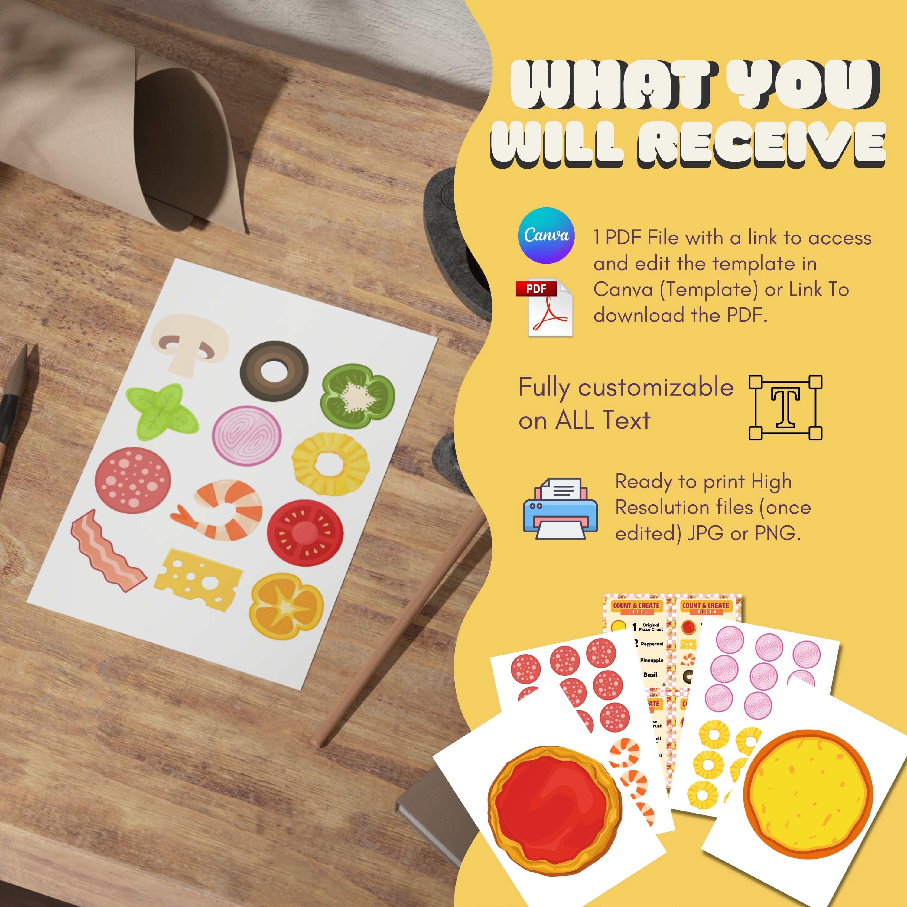 Build A Pizza Recipe for Preschool Maths Play Pretend Activity for Kids ...