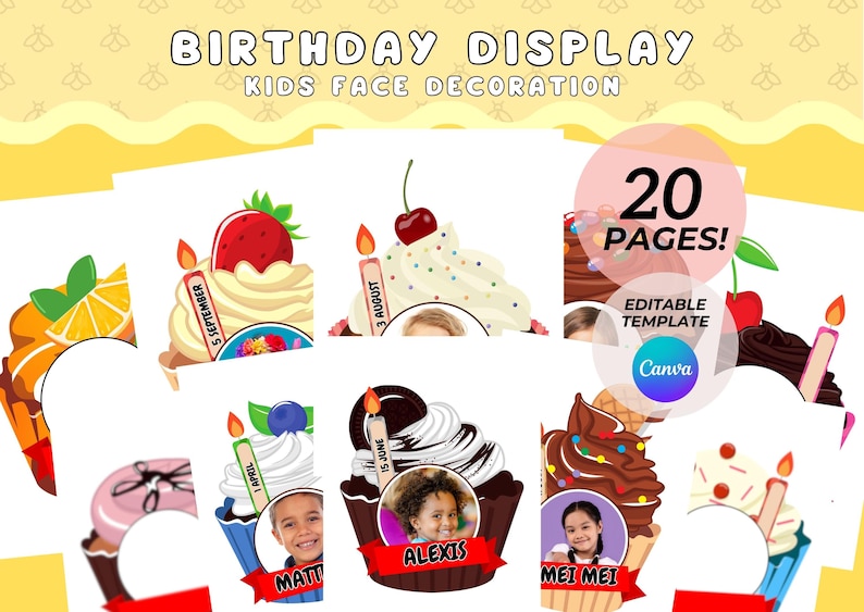 Classroom Birthday Display Cupcake Theme Birthday Chart for Preschool ...