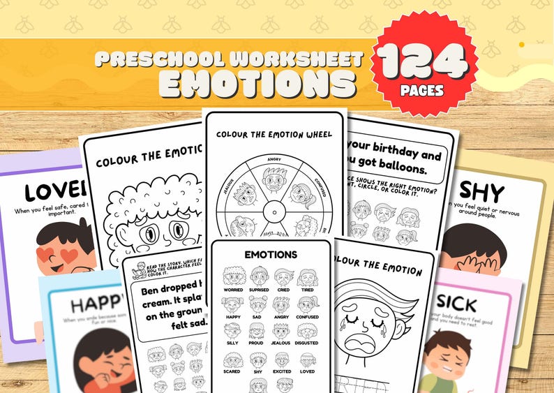 Emotions Worksheet for Preschool Feelings Printable for Kids Digital ...