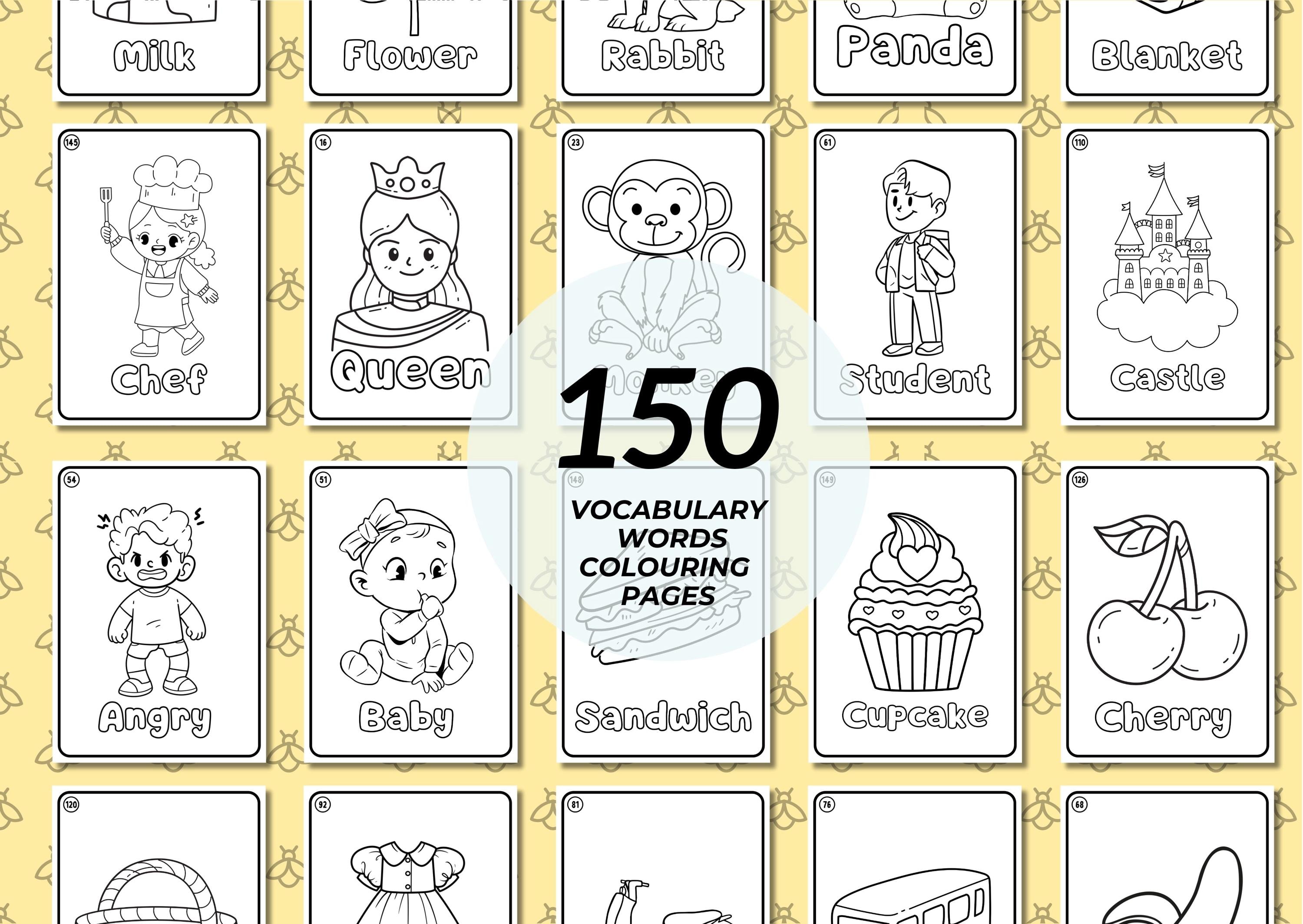 Printable Coloring Pages With Vocabulary for Kids Preschoolers Coloring ...